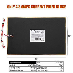 Facon RV Holding Tank Heater Pad, Up to 50 Gallons Fresh Water/Grey Water/Black Water Holding Tank Heating Pad with Automatic Thermostat Control