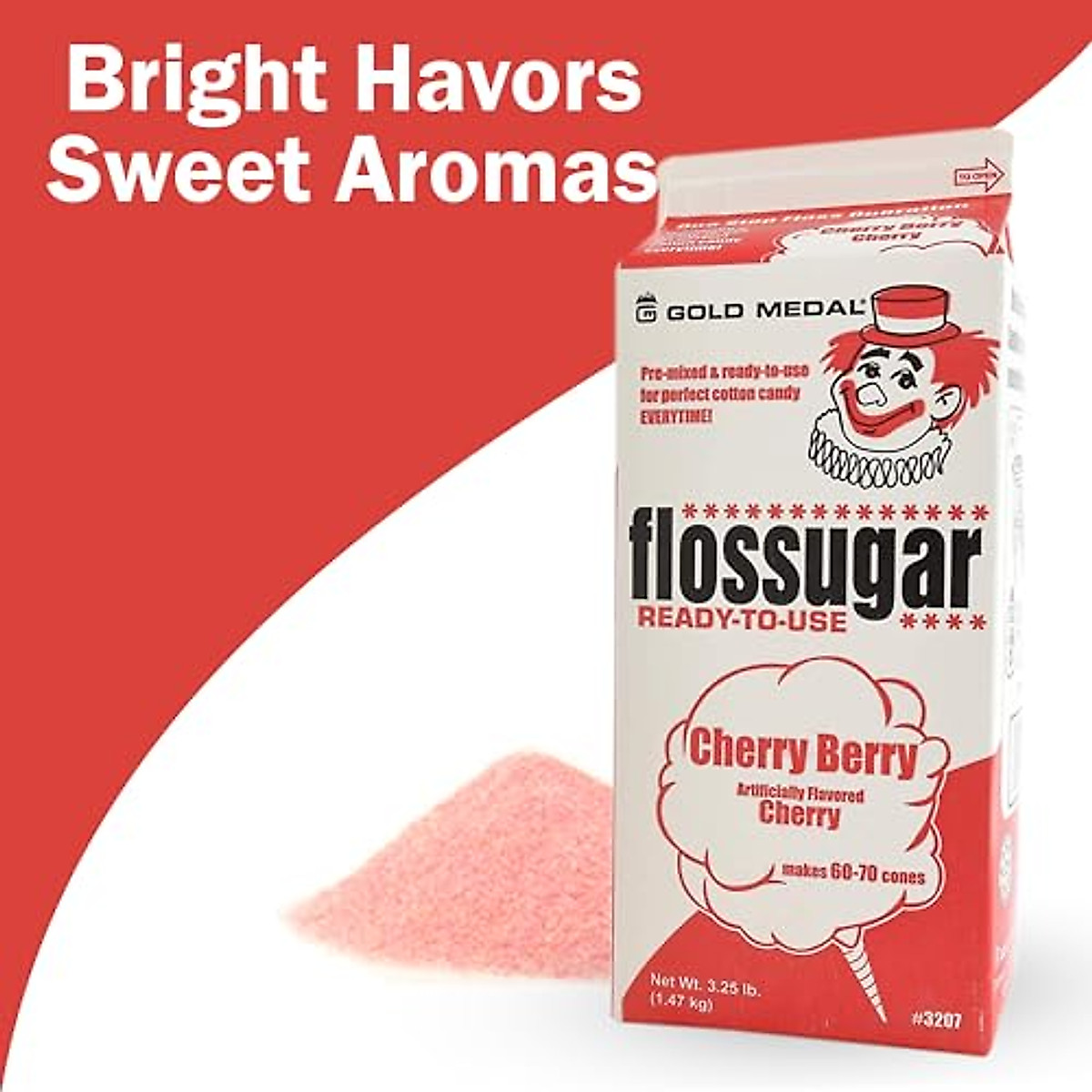 Concession Essentials Cherry Berry, 1 Carton-3.25 Pound Carton- Cherry