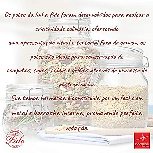 Bormioli Rocco Fido Storage Jar-Wire Bail-1 L-1 Pack, 1 liter, Clear