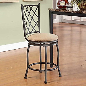 Homepop Home Decor | Metal Counter Height Bar Stools | 24" Bar Stools With Back | Decorative Home Furniture (Tan)
