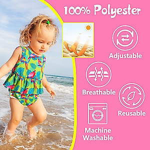 Babygoal Baby & Toddler Girl and Boy Swim Diapers, Reusable Adjustable Washable One Size Fits 6M-3T Gifts and Swimming Lessons 3 Pack 3ZSD10