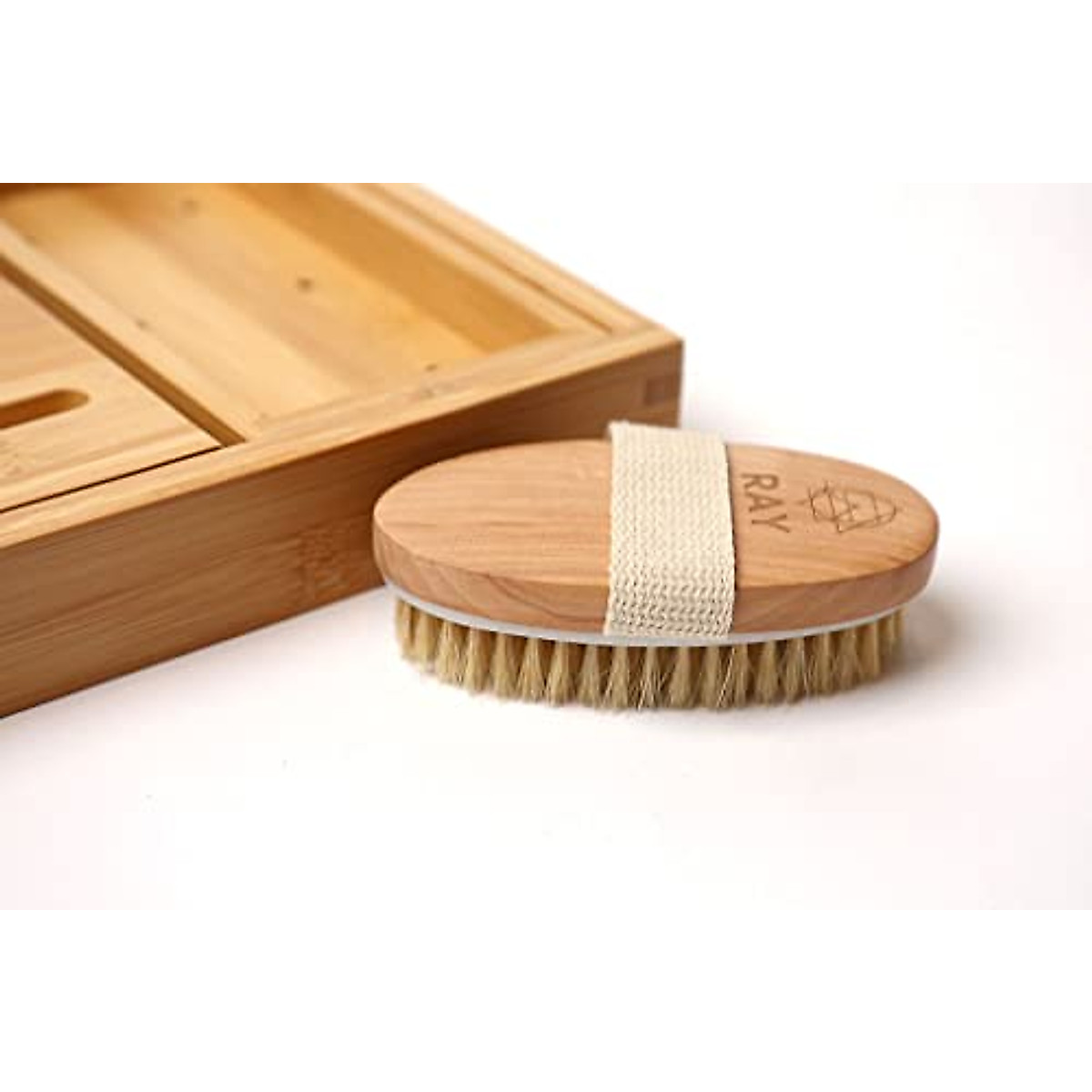 Bathtub Caddy Tray for Bath- Bamboo Adjustable Bathtub Caddy Tray- Free Body Brush- Suitable for Luxury Spa or Reading- Shower Tray - Bathroom Tray Organizer - Accessories for Bathroom