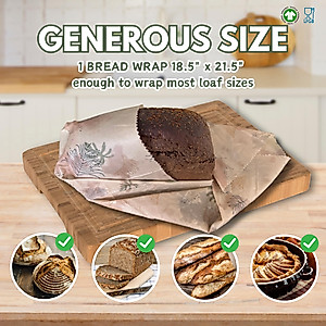XL Beeswax Wraps 18.5x21.5" - Reusable Organic Bee Wax Bags for Food Storage, Bread, Sandwich, Sourdough, Eco-Friendly Wrapping Paper, Kitchen Container Covers, Sustainable Plastic-Free Cloth