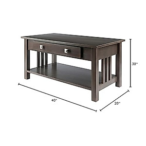 Winsome Wood Xander Computer Desk, Oyster Gray