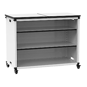 Offex Modular Classroom Storage Bookshelf/Teachers Cabinet - Wide Module with Casters and Tabletop