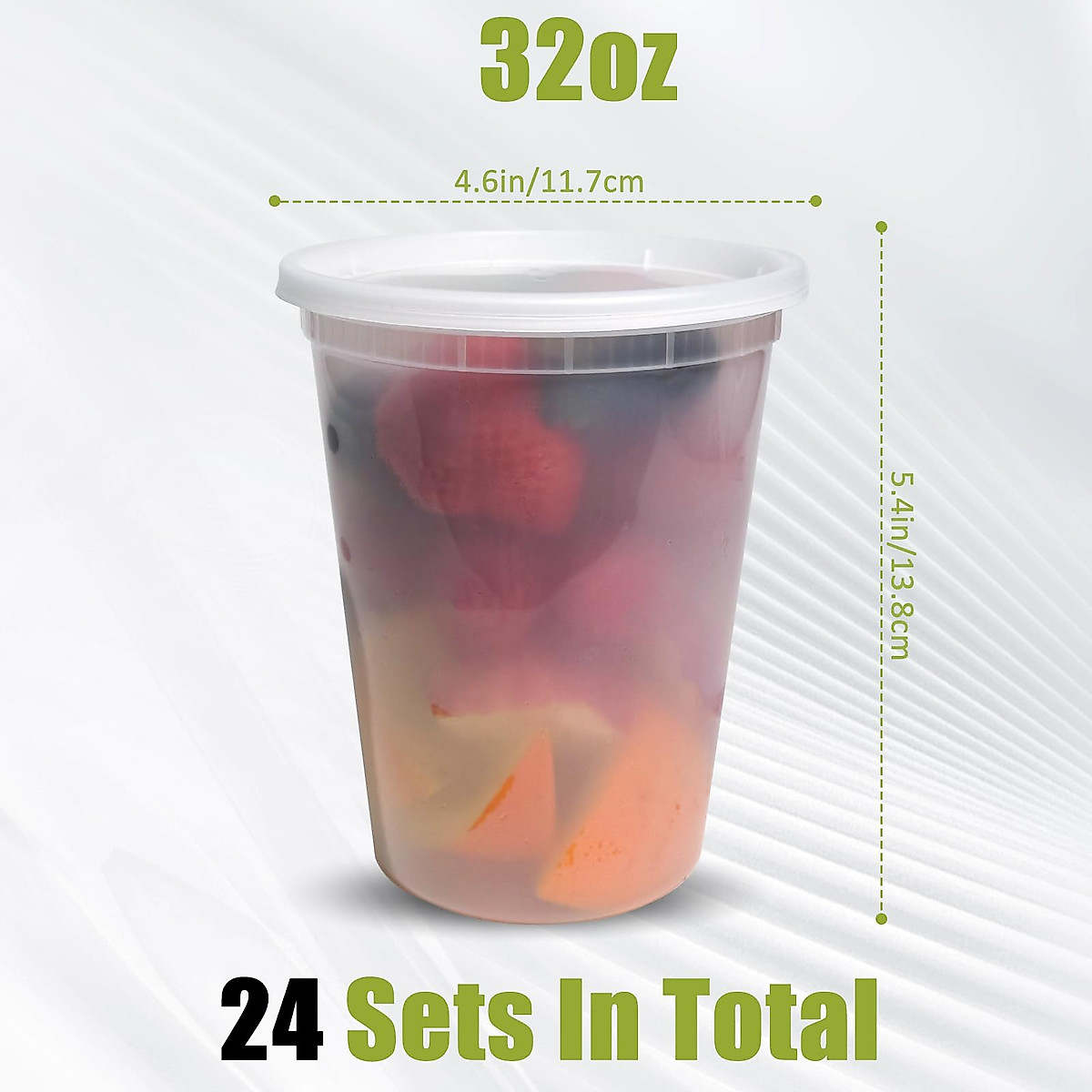 EASYTRIP 24 Pack plastic Food Storage Containers 32 oz，Deli Containers With airtight lid，Disposable Meal Prep Containers/BPA Free/Freezer Safe/Dishwasher Safe/Microwave Safe/Stackable