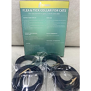 YOTANGO 4 Pack Flea Collar for Cats, 32 Months Flea and Tick Prevention for Cats, Waterproof Cat Flea Collar, Cat Flea and Tick Treatment, Adjustable Flea and Tick Collar for Cats Kittens-Black