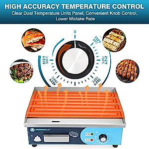 IRONWALLS Commercial Griddle Electric 22”, 3000W Electric Flat Top Grill, Stainless Steel Countertop Electric Griddle Nonstick with 122~572℉Adjustable Temperature Control for Restaurant Kitchen