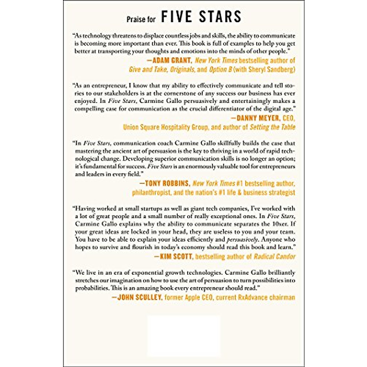 Five Stars: The Communication Secrets to Get from Good to Great