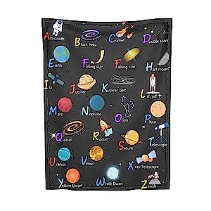 Planet Alphabet Blanket Special Blanket Gift for Woman Man Boys Girls, Soft Flannel All Season Home Room Bed Couch Sofa Living Room Dorm 76 * 102cm