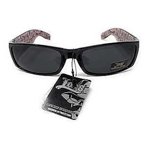 Locs Mens Hardcore Gangster Sunglasses Bandana Print BLACK/RED