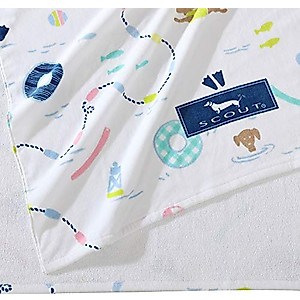 SCOUT Home | Oversized Beach Towel 100% Cotton, Ultra Soft & Absorbent, Fade-Resistant, Medium-Weight, 70 x 40, Waterworld