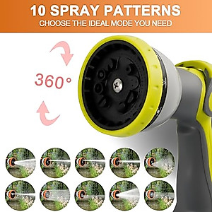 Gpeng 50FT Expandable Garden Hose, Lightweigh Flexible Water Hose with 10-Pattern Spray Nozzle (Black)