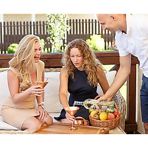 Mosscoff Copper martini glasses set of 2 9.5oz Hand hammered solid copper goblets with exquisite reinforcement ring. – Bonus pure copper straws – A gift set Valentine's day no one can resist