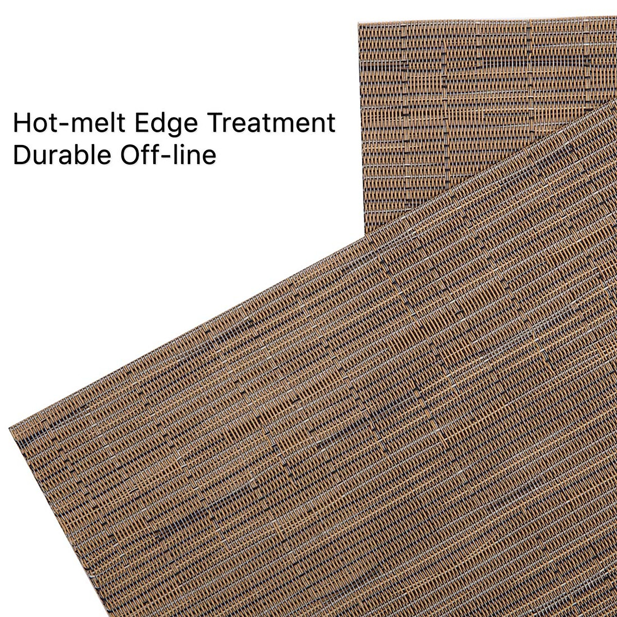 Myir JUN Place Mats, Table Mats Set of 8 Indoor Placemats Washable Non-Slip Heatproof Woven Placemats for Dining Table Fabric Place Mat PVC (Light Brown, Set of 8)