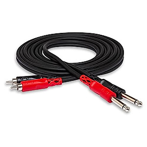 Hosa Stage and Studio Patch Cable, 1/4" TS to Dual RCA (CPR206)