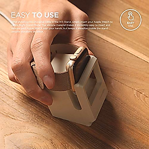 elago W3 Stand Compatible with Apple Watch Series 8/SE2/7/6/SE/5/4/3/2/1 (45mm, 44mm, 42mm, 41mm, 40mm, 38mm) (Classic White) - Classic Monitor Design, Compatible with Nightstand Mode