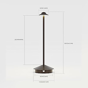 liveMAX Rechargeable Table Lamp,Cordless Table Lamp,Touch Dimmable Wireless Lamp in Aluminium,5000mAh Battery Desk Lamp for Home/Restaurant/Outside Dining/Dinner/Patio(Brown)