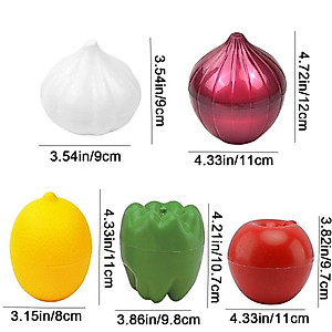 Garlic Saver Container Green Pepper Garlic Vegetable Fruit Containers White Plastic Fresh-Keeping Reusable Refrigerator Storage Box(Lemon)