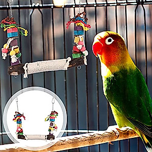 PATKAW Teething Toys Teething Toys Teething Toys 2 Pcs Bird Parrot Toys Parrot Stand Toy Hanging Bird Toys Parrot Swing Toy Chewing Toys Hanging Parakeet Toys Parakeet Toys Parakeet Toys