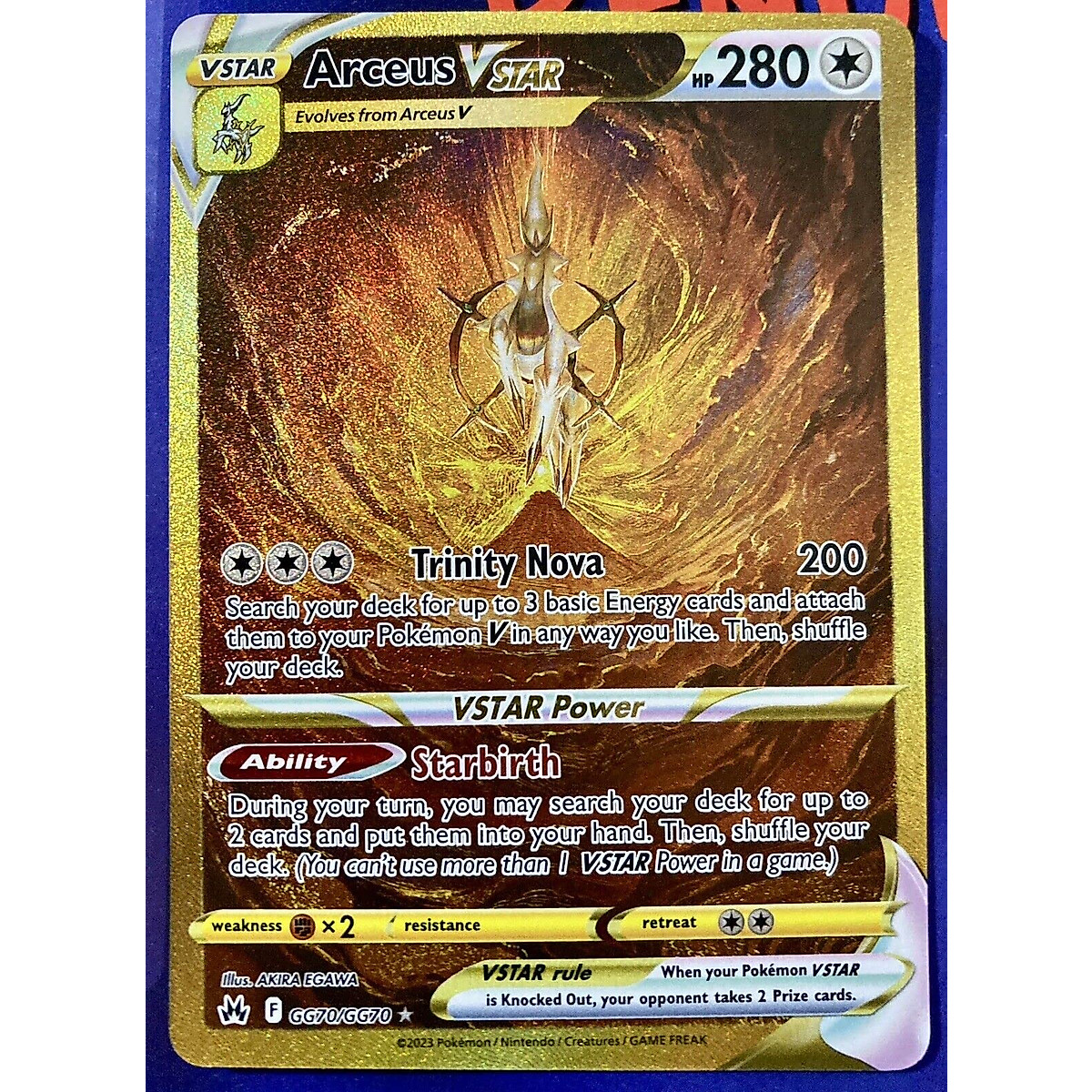 Pokemon - Arceus VSTAR GG70/GG70 - Crown Zenith - Galarian Gallery -Secret Rare - Gold Card