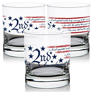 Lucky Shot - 2nd Amendment Whiskey Glass | Novelty Old Fashioned Wine Glasses | American USA Patriotic Scotch Glass Gift | Old Fashioned Wine Glass Gift | Gift For Him (16 oz)