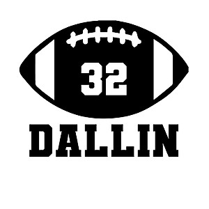 Football Vinyl Wall Decal - Customizable Home or Locker Room Decor - Football Decor With Player's Personalized Name and Number - Athlete's Wall Decor for Bedroom, Game Room or Home Gym - Removable Sticker