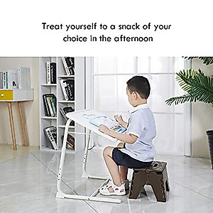 Liftable Laptop Table Bedside Study Wirting Table Student Dormitory Computer Table Height Adjustable for Small Space (White)