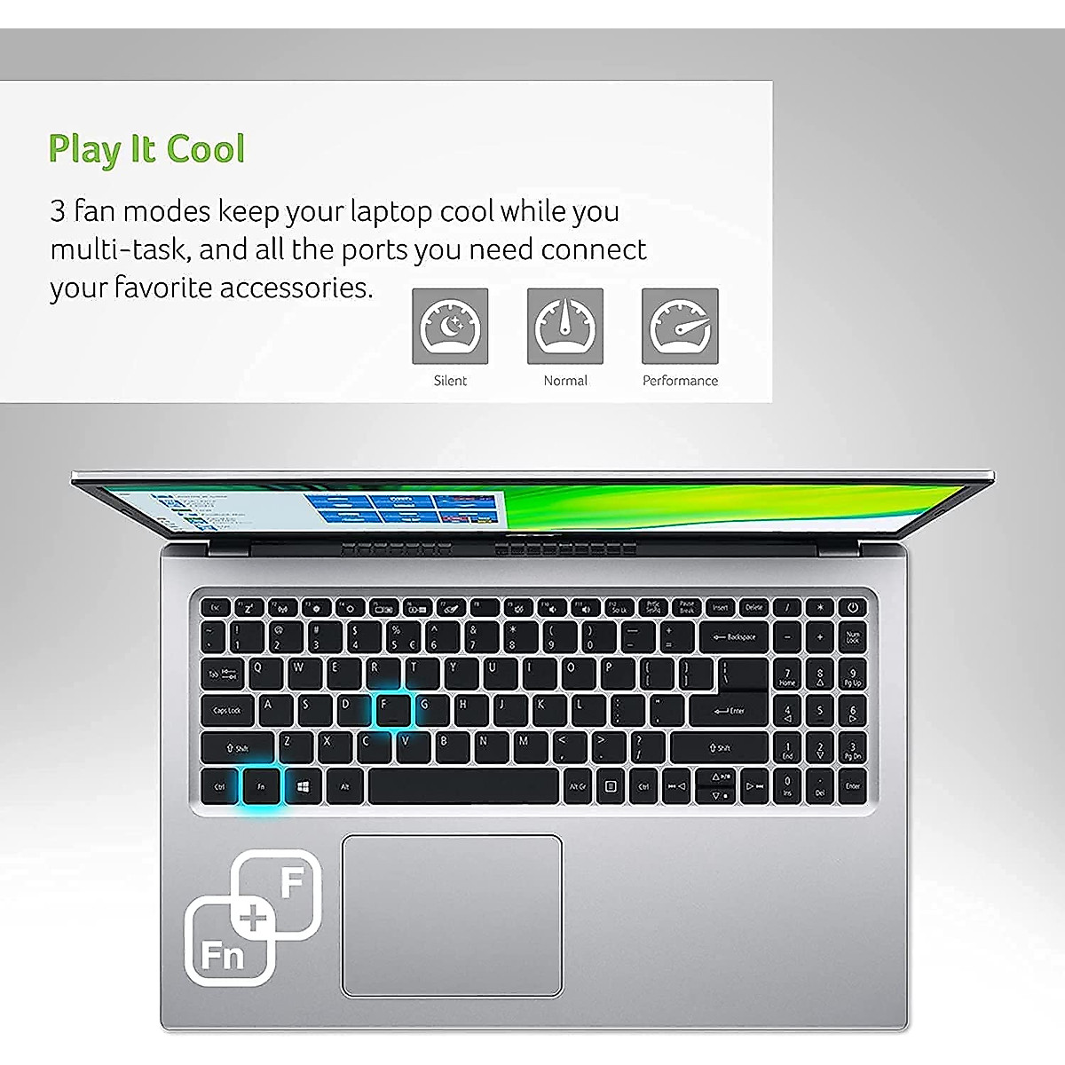 acer 2023 Newest Aspire 5 15.6" FHD Laptop, Intel Core i3-1115G4 (up to 4.1GHz), 20GB RAM 512GB NVMe SSD, WiFi 6 USB-A&C Webcam HDMI, Windows 10 S, silver/black