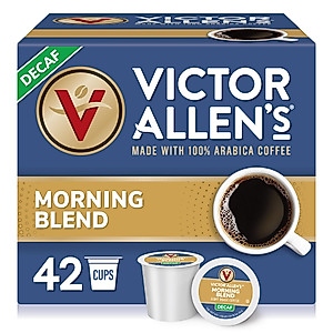 Victor Allen's Coffee Decaf Morning Blend, Light Roast, 42 Count, Single Serve Coffee Pods for Keurig K-Cup Brewers