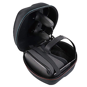 LAMASA Hard Carrying case for Oculus Quest VR Gaming Headset and Quest Controllers Accessories Waterproof Carrying Bag (Black)