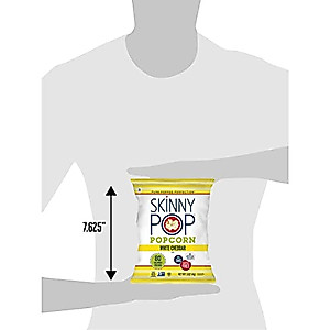 SkinnyPop Popcorn, Gluten Free, Non-GMO, Healthy Snacks, Skinny Pop Variety Pack (Original & Dairy Free White Cheddar Popcorn), 0.5oz Individual Size Snack Bags (40 Count)