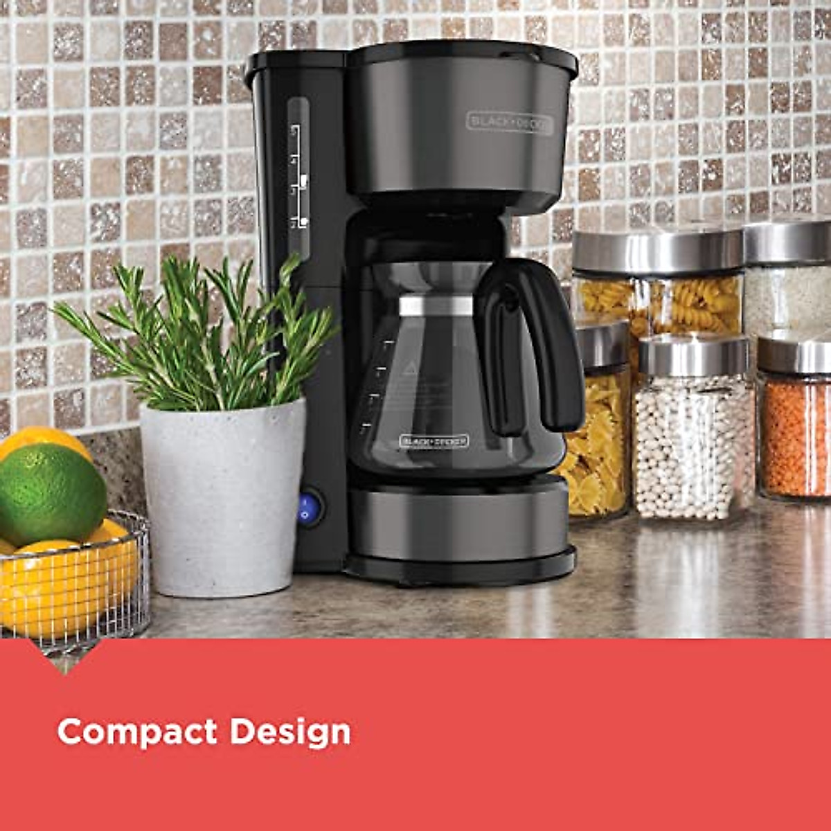 BLACK+DECKER™ 4-in-1 5-Cup* Coffee Station Coffeemaker, Black Stainless Steel