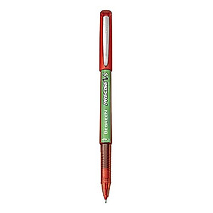 PILOT Precise V5 BeGreen Liquid Ink Rolling Ball Stick Pens, Extra Fine Point (0.5mm) Red Ink, 12-Pack (26302)