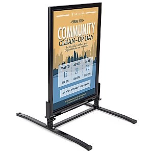 Displays2go 24 x 36 Inch Sidewalk Sign, Waterproof, Snap Frame, Spring Base, 2 Sided, Black (OWS2436B)