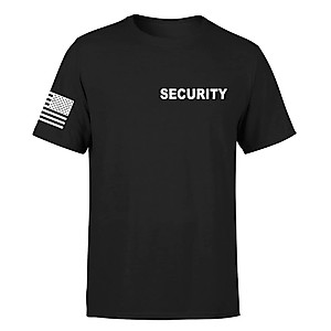 Security Guard Event Staff 2 - Two-Sided Event Staff Shirt Two-Sided American USA Flag On Arm Men Tees