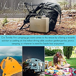 Dr.HOWS Twinkle Mini Camping Stove Burner - Portable Butane Stove for Camping, Picnic, Outdoor - Single Burner Camp Stove with Carrying Case - Mint