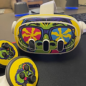 MightySkins Glossy Glitter Skin Compatible with Meta Quest 3 - Splash of Color | Protective, Durable High-Gloss Glitter Finish | Easy to Apply