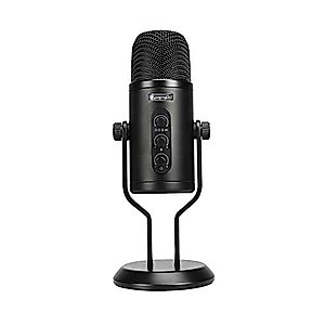 Amazon Basics Professional USB Condenser Microphone with Volume Control and OLED Screen - Black