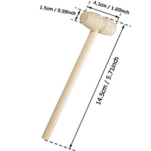Tupalizy 2 Pieces Mini Wooden Mallet for Chocolate Heart Breakable Smashing Wood Hammers for Cracking Crabs Lobsters Shells Kids Golf Tees Preschooler Crafts Seafood Tools Kitchen Supplies