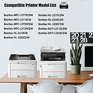 1-Pack Black Compatible TN227 TN-227 Toner Cartridge Replacement for Brother HL-3210CW 3230CDW 3270CDW 3230CDN 3290CDW DCP-L3510CDW L3550CDW MFC-L3770CDW L3710CW L3750CDW L3730CDW Printer Toner