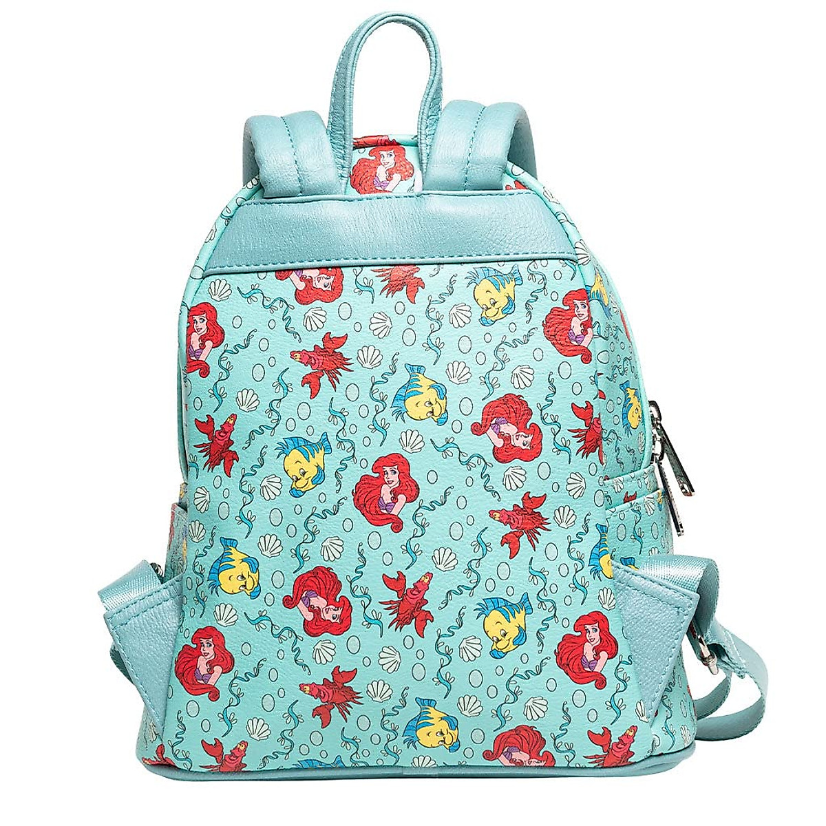 Loungefly x Disney Little Mermaid Ariel, Flounder and Sebastian AOP Backpack