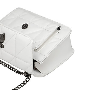 Beatfull Small Quilted Crossbody Bags for Women Stylish Bee Purses and Handbags with Double Chain Design