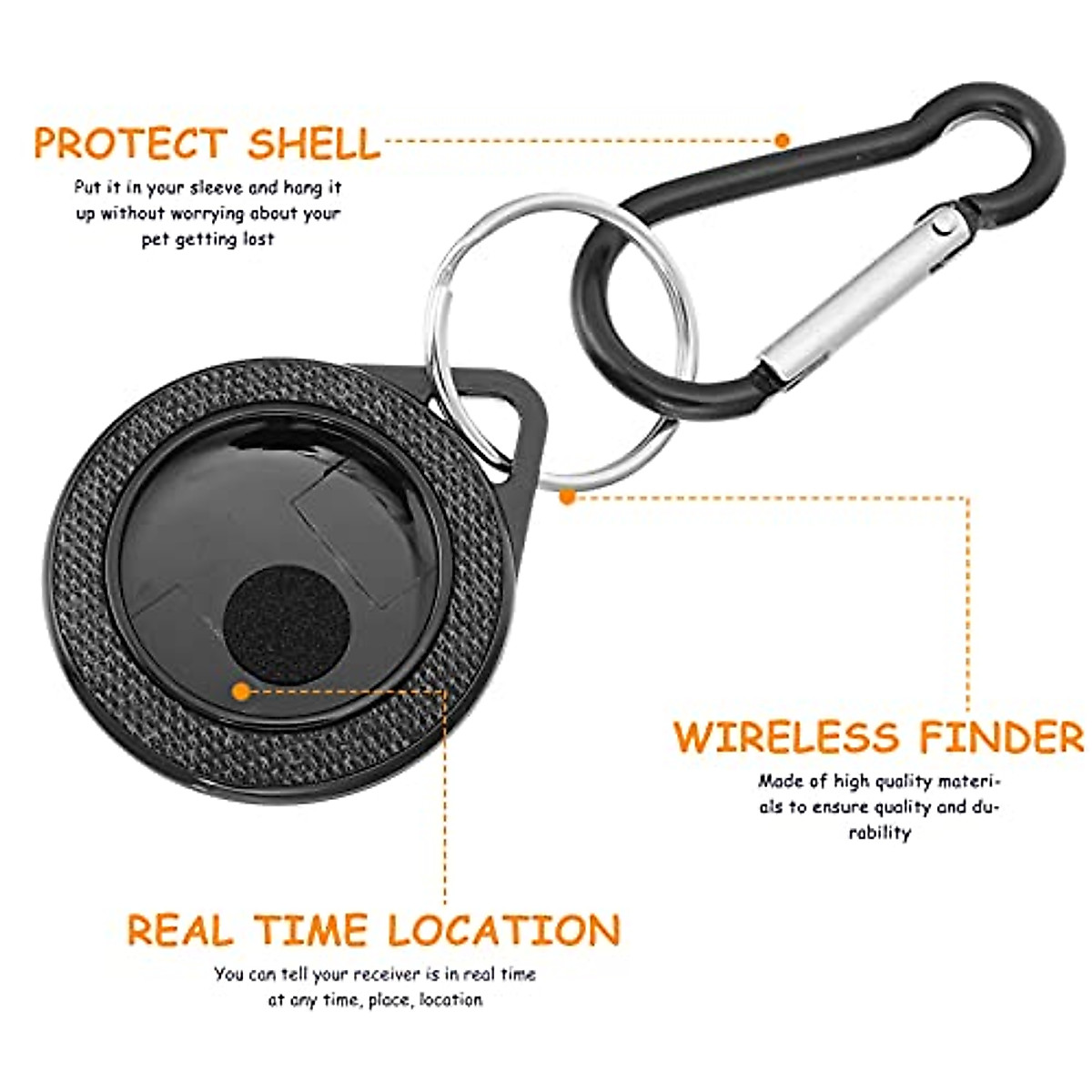 ibasenice 1pc Creative Tracer Case Anti- Loss Protector Compatible for AirTag (Black)