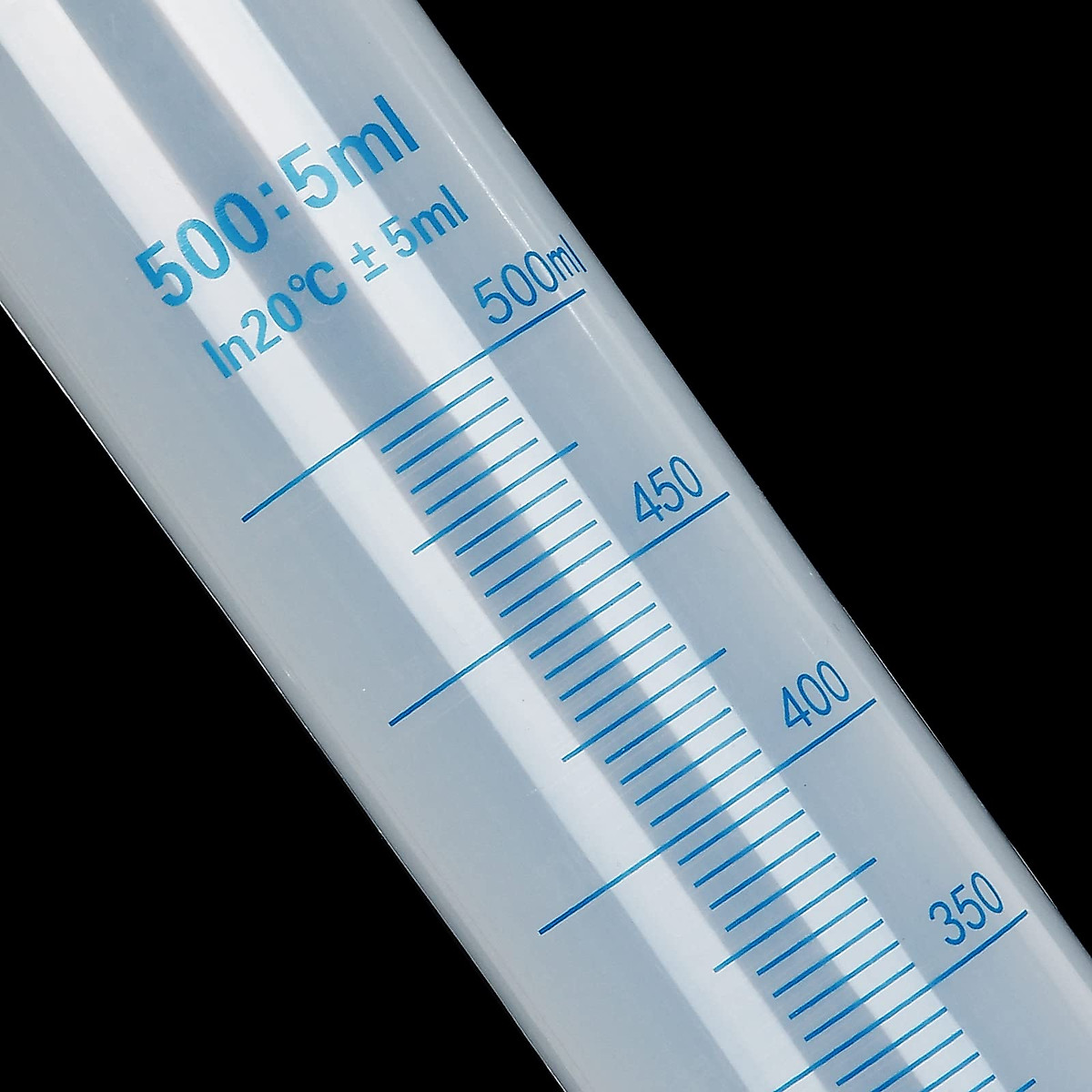 AKOLAFE 4 Pack 500ml Plastic Graduated Cylinder, Transparent Measuring Cylinder Set, Science Measuring Test Tube Flask with 2-Sided Marking & Pour Spout, for Science Projects, Laboratory Supplies