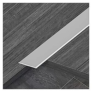 HAIXHX Aluminum Flat Floor Threshold Strip, Wall Trim Strip Cover Door Carpet Edge Door Threshold Bar for Laminate/Tile/Wood and Lino Flooring (Color : Light Coffee, Size : Length 150cm/59.1in)