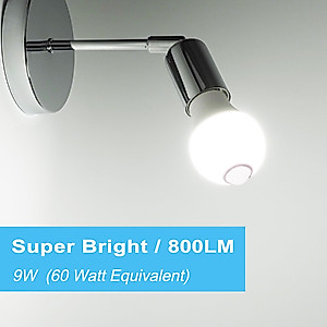 Motion Sensor Light Bulbs for Outdoor Indoor, 9W A19 Motion Detector Led Bulb, 60 Watt Equivalent, E26 800lm 5000K Daylight, Dusk to Dawn Motion Activated Security Lights for outside, Inside (2 Pack)