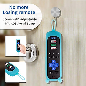 2 Pack Cute Roku Remote Cover - Silicone Protective Case for Roku TV TCL - Anti Slip Remote Sleeve Glow in The Dark (Glow Green + Glow Blue)