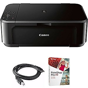 Canon Pixma MG3620 Wireless All-in-One Photo Inkjet Multifunction Printer (0515C002) Bundle with High Speed 6-Foot USB Printer Cable and Corel Paintshop Pro (Digital Download)