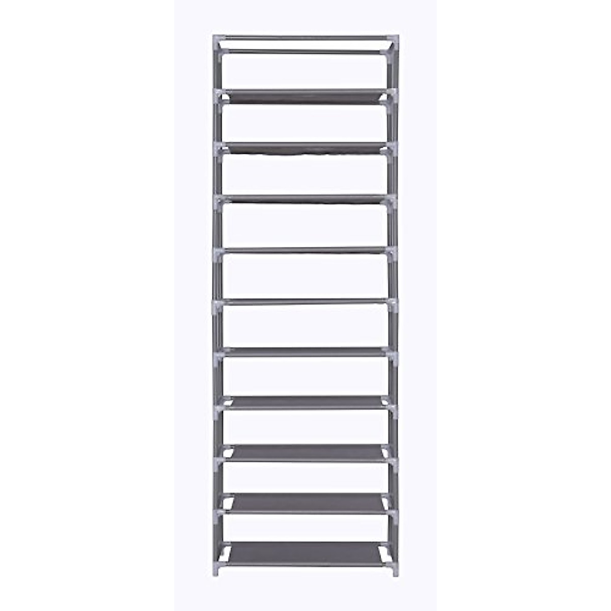 Homebi 10-Tier Shoe Rack 30 Pairs Shoe Tower Closet Shoes Storage Cabinet Portable Boot Organizer with Dustproof Non-Woven Fabric Cover and 10 Durable Shelves (Black) (Black)